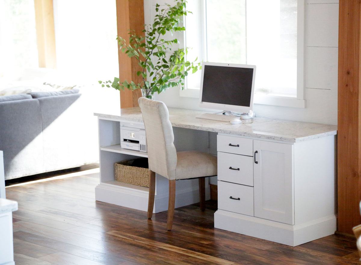 Custom Office Desk Bases with Quartz Top – Shelf Help